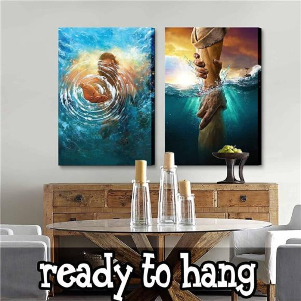 Boutique | Art | 2 Pcs Framed Jesus Wall Art The Hand Of God Jesus ...